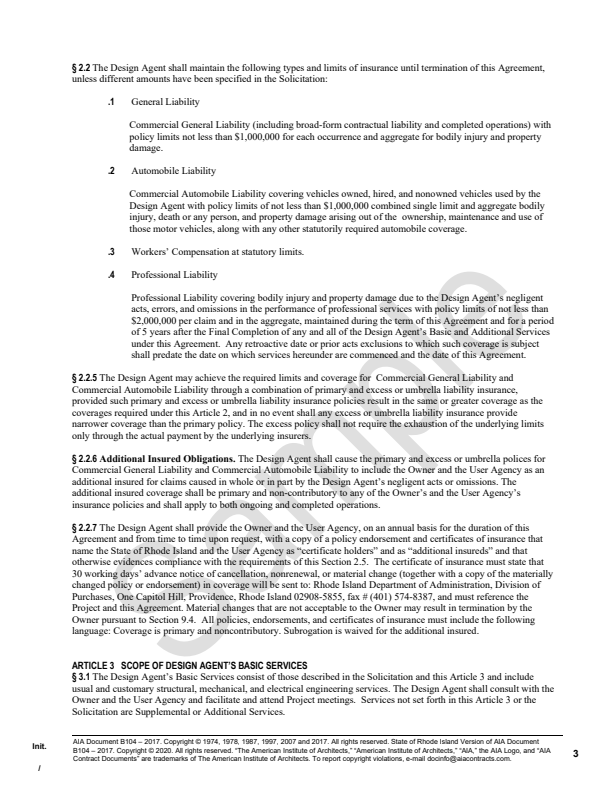 B104-2017 RI, State of Rhode Island Version of AIA Document B102™–2017 ...